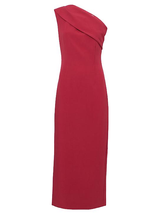 ROLAND MOURET Roland Mouret Asymmetric Draped Crepe Midi Dress